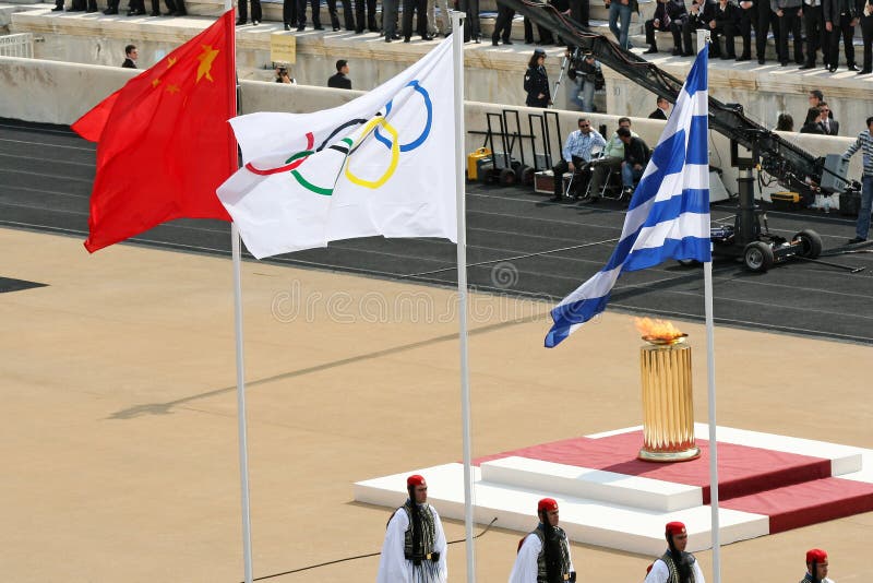 Consegna Olimpica Ceremon Della Torcia Fotografia Editoriale - Immagine ...