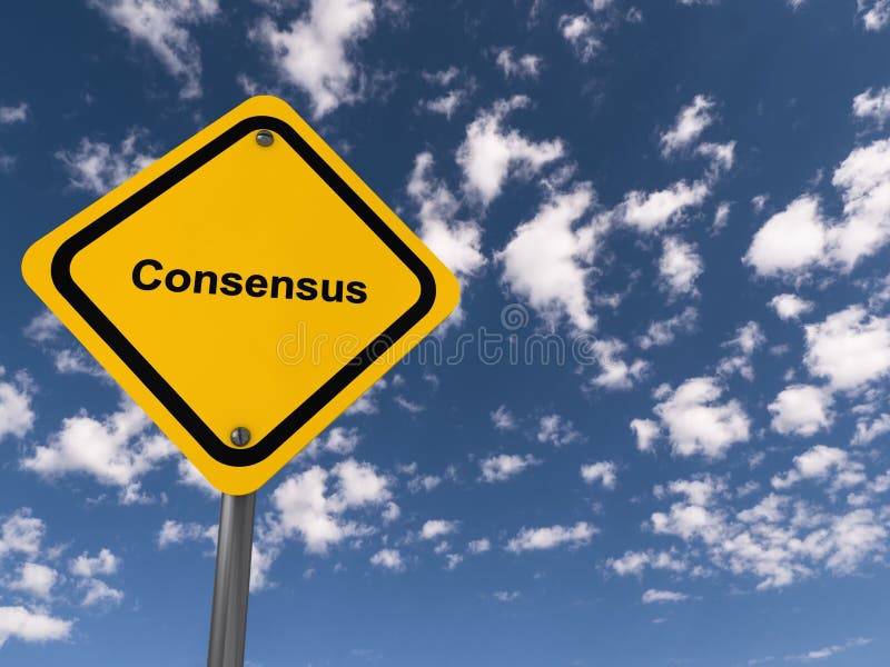 Consensus Traffic Sign on Blue Sky Stock Illustration - Illustration of ...
