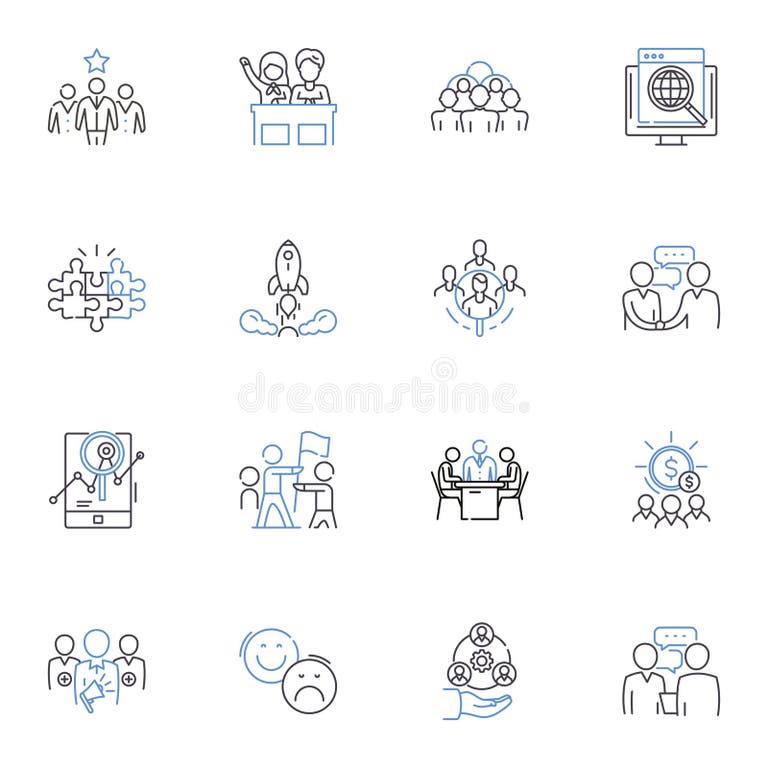 Consensus Work Line Icons Collection. Collaboration, Agreement, Unity ...