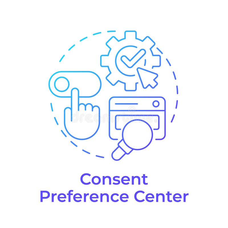 Consent Preference C Enter Blue Gradient Concept Icon Stock Vector ...