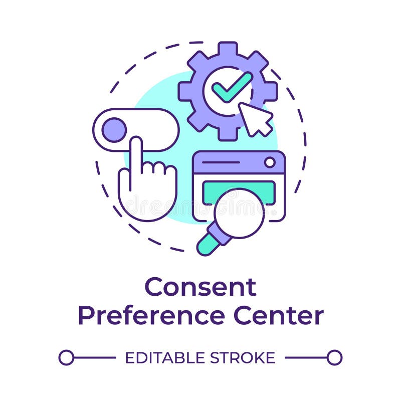 Consent Preference Center Multi Color Concept Icon Stock Illustrations ...