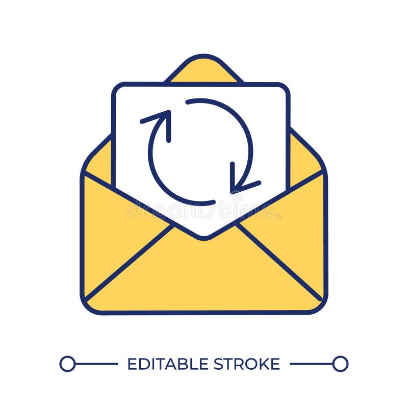 Consent Renewal Line Color Icon Stock Illustration - Illustration of ...