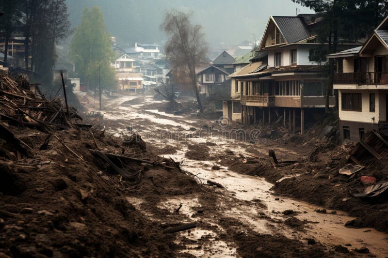 The Consequences of an Abnormal Flood, Showing Huge Destruction and ...
