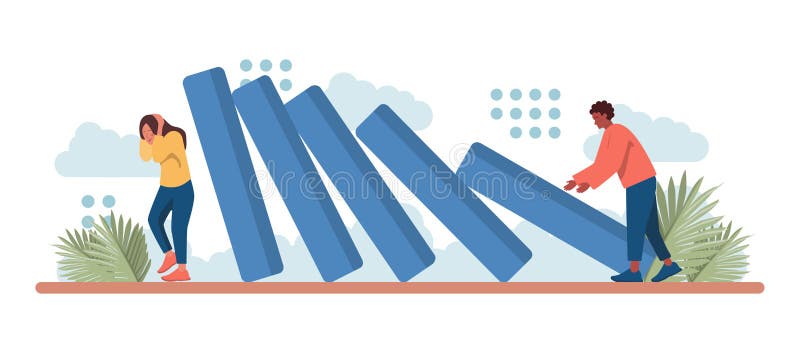 Consequences Concept. Character Making Action and Dealing Stock Vector ...