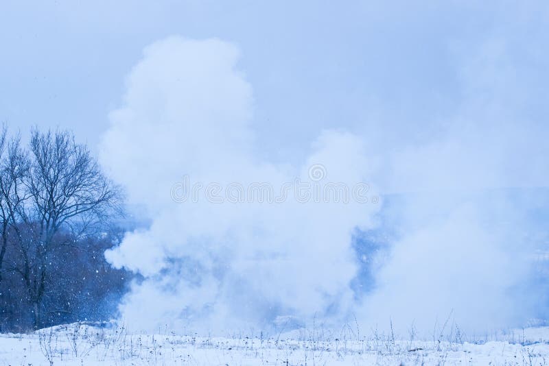 Effects of a Heavy Smoke on the Field of the Projectile Stock Photo ...