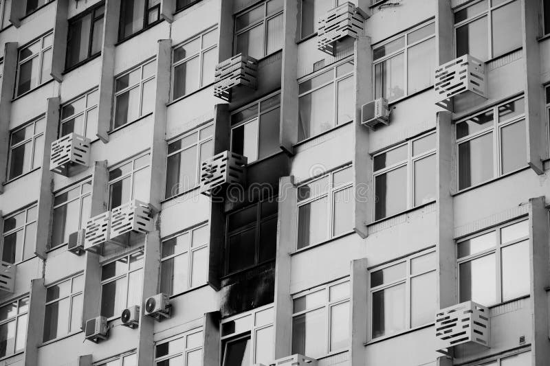 Consequences Fire Multi Storey Building Damaged Aftermath Explosion ...