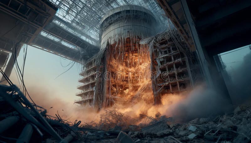 Consequences of a Nuclear Power Plant Explosion. Stock Photo - Image of ...