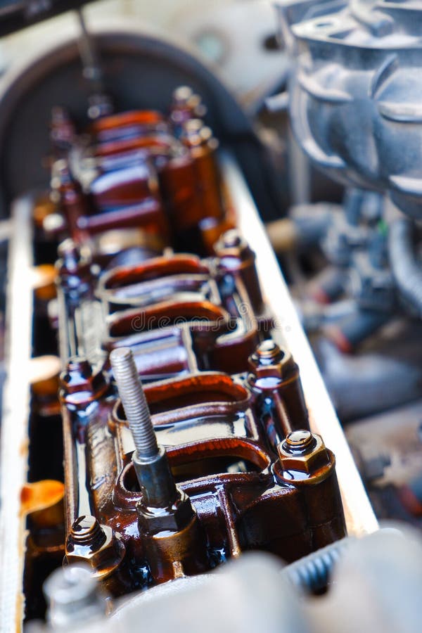 Car Repair. the Consequences of Using Poor Quality Engine Oil. Deposits ...