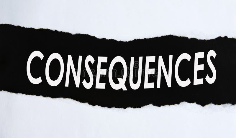 Consequences on White Paper Stock Photo - Image of paper, termination ...