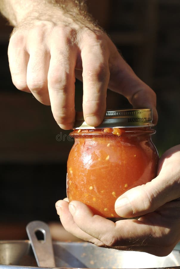 Conserva Di Pomodoro Fatta in Casa Stock Photo - Image of cooking ...