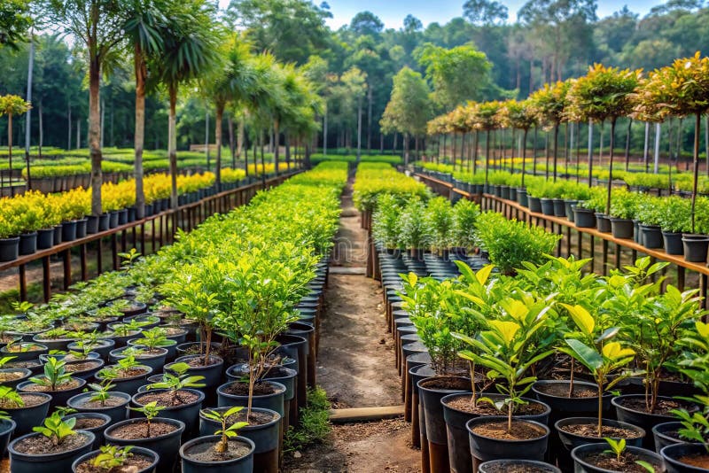 Conservation Nursery Reviving Native Tree Species Stock Illustration - Illustration of ...