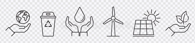 "Conservation and Sustainability Vector Thin Line Icon Set - Eco ...