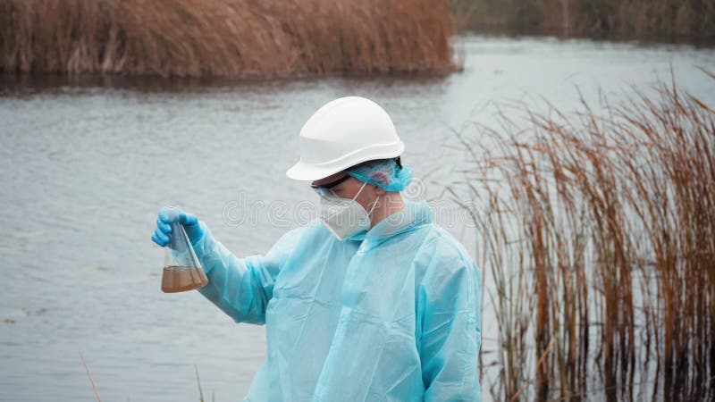 Conserve Water and Environment, Cientist Wearing Protective Uniform and ...