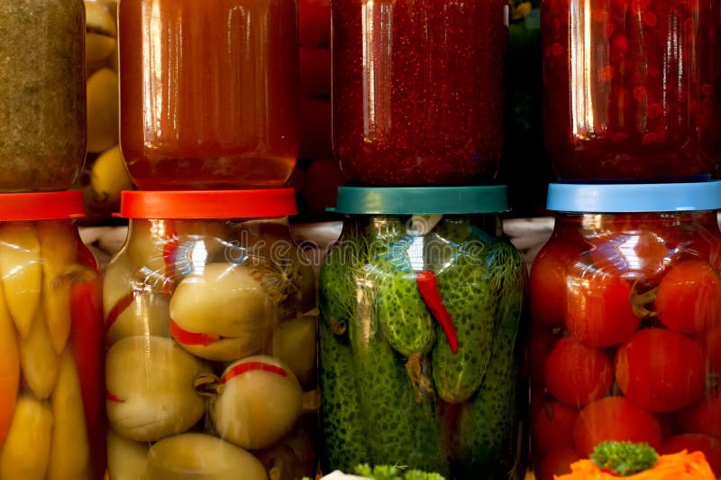 Conserved Fruits and Vegetables Stock Image - Image of vinegar ...