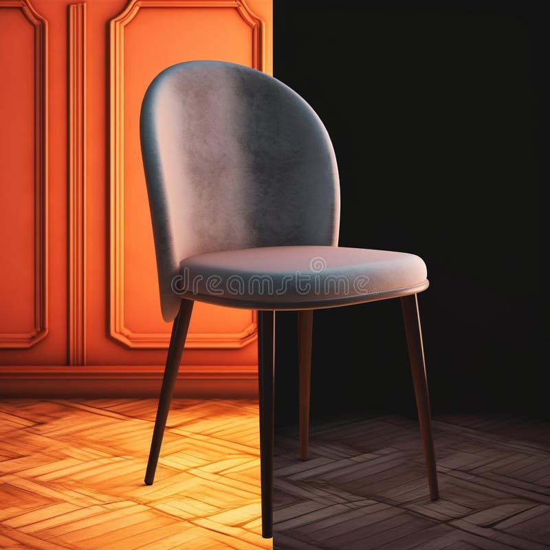 Modern Chair with Shadow on Isolate Background Stock Illustration ...