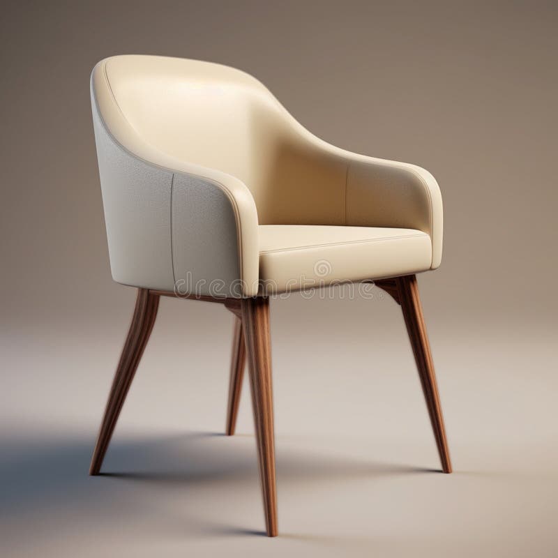 Modern Chair with Shadow on Isolate Background Stock Illustration ...