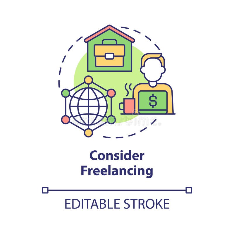 Consider Freelancing Concept Icon Stock Vector - Illustration of ...