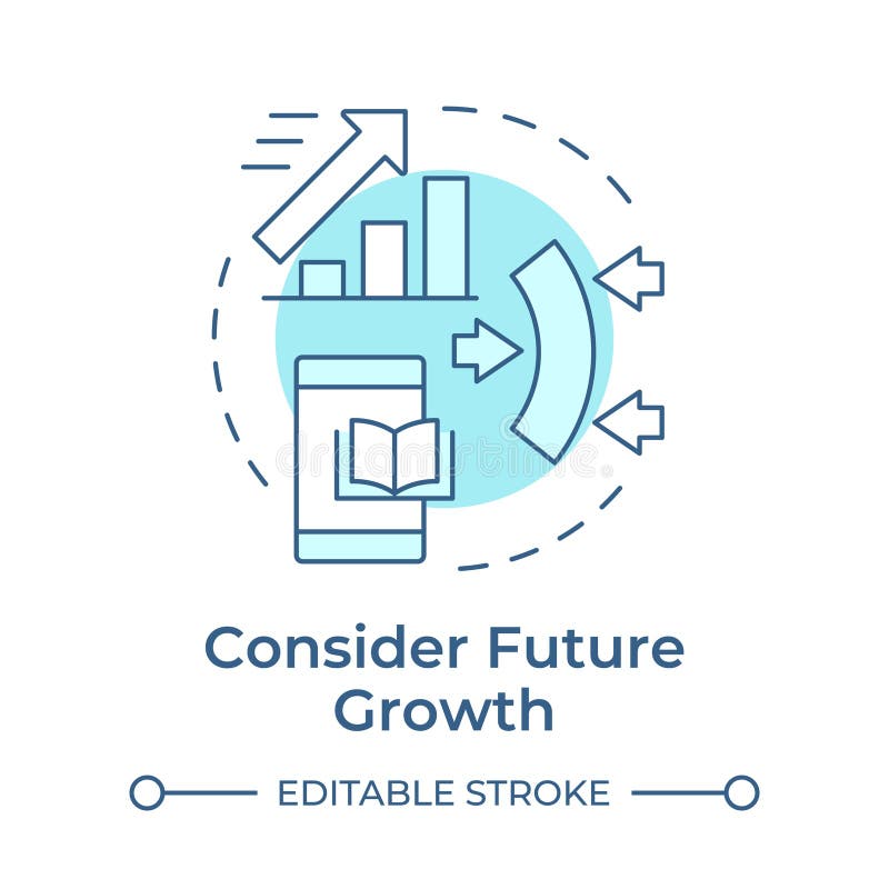 Consider Future Growth Soft Blue Concept Icon Stock Vector ...