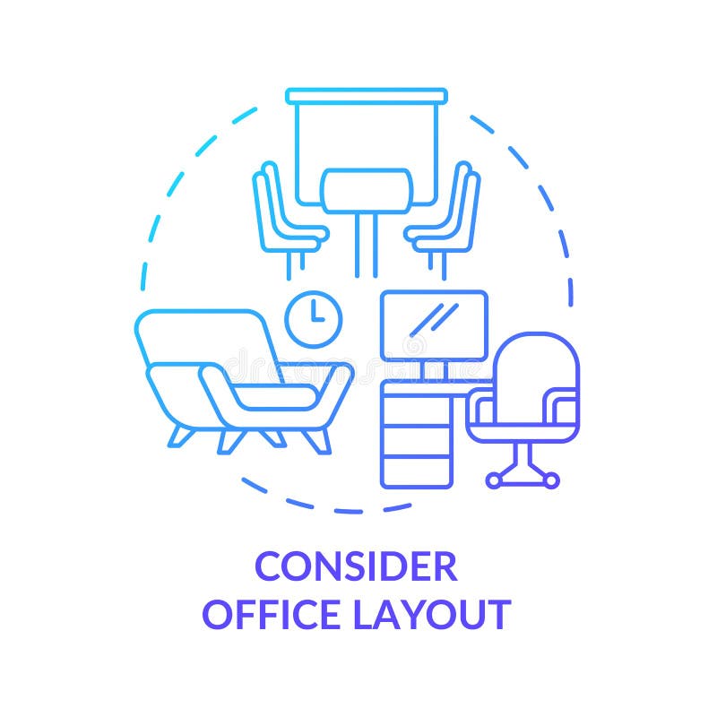 Consider Office Layout Blue Gradient Concept Icon Stock Vector ...