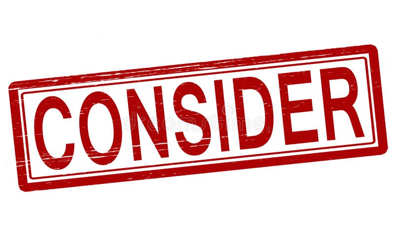 Consider rubber stamp stock vector. Illustration of cogitate - 88494286