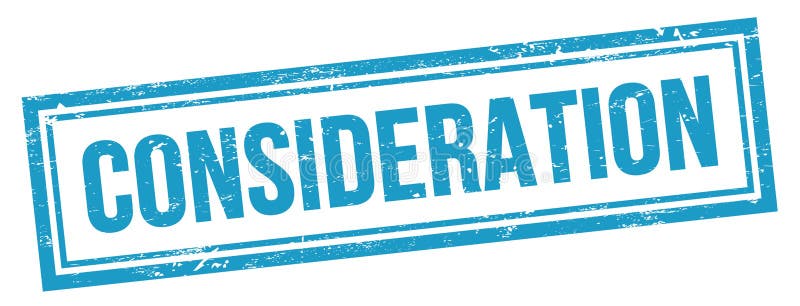 CONSIDERATION Text on Blue Grungy Vintage Stamp Stock Illustration ...