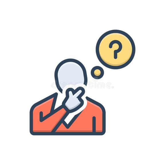 Color Illustration Icon for Considerations, Thought and Ulling Stock ...