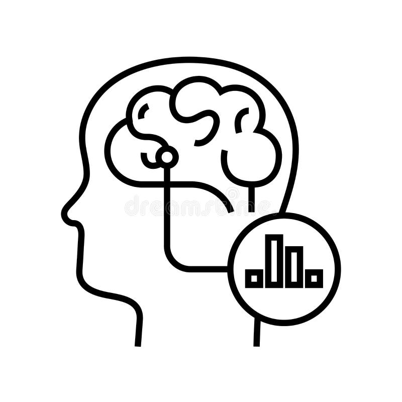 Considering Diagram Line Icon, Concept Sign, Outline Vector ...