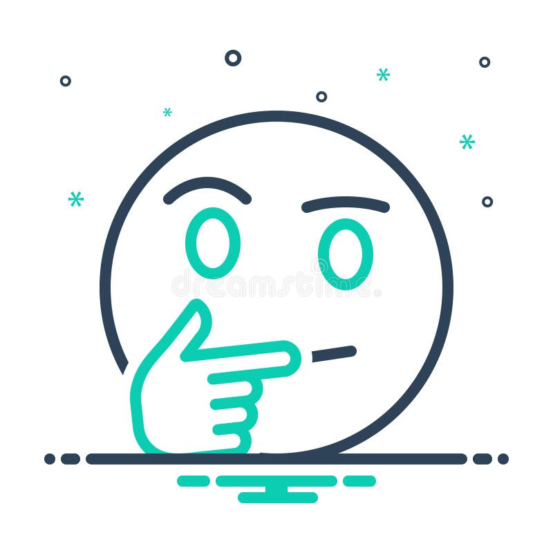 Mix Icon for Considering, Face and Thinking Stock Vector - Illustration ...