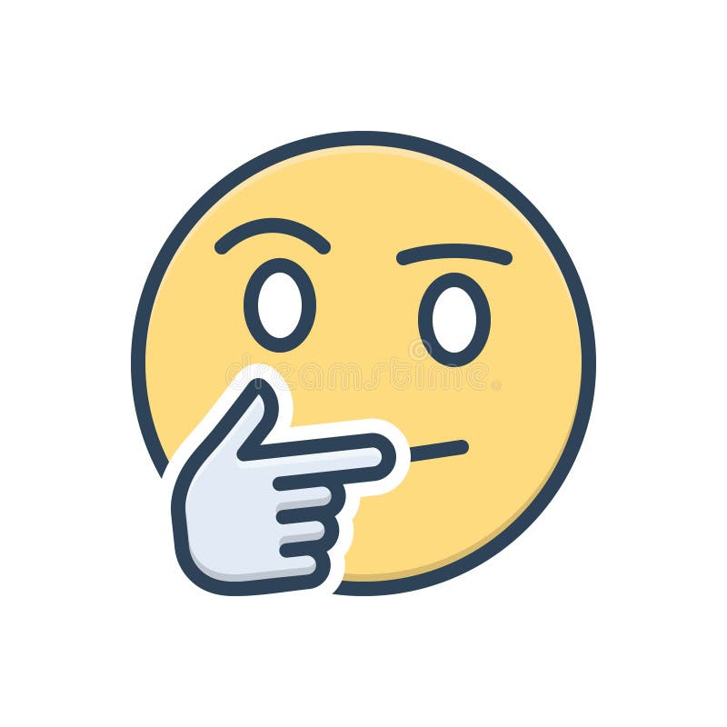 Color Illustration Icon for Considering, Face and Thinking Stock ...