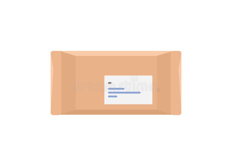 Consignment in Small Paper Package. Simple Flat Illustration. Stock ...