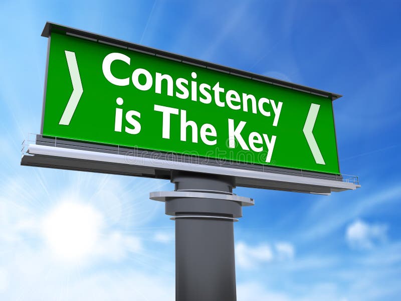 Consistency is the key stock illustration. Illustration of leadership ...