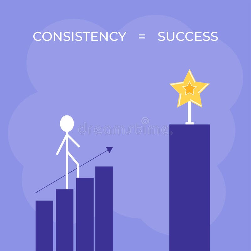 Consistency Equals To Success Vector Illustration Graphic Stock ... Consistency Equals To Success Vector Illustration Graphic Stock ...