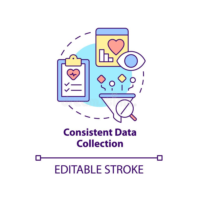 Consistent Data Collection Concept Icon Stock Vector - Illustration of ...