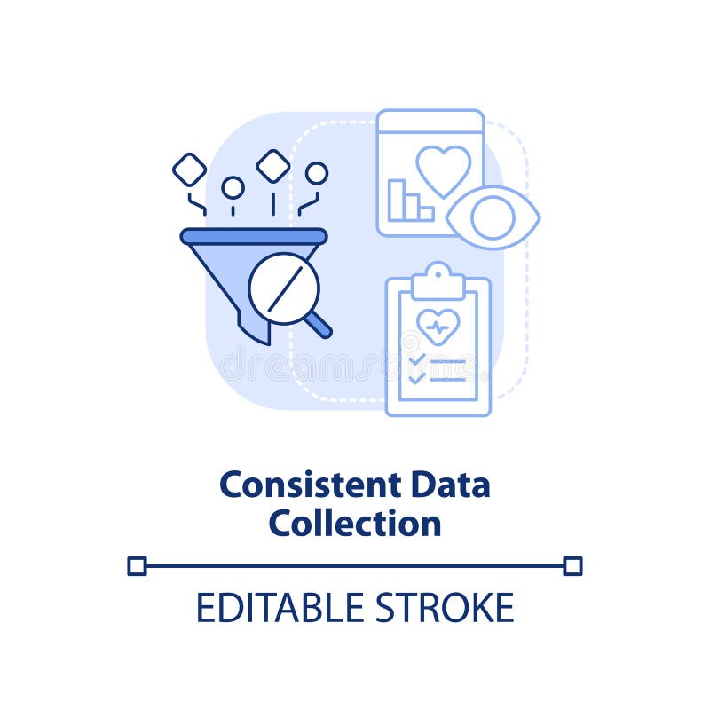 Consistent Data Collection Light Blue Concept Icon Stock Vector ...