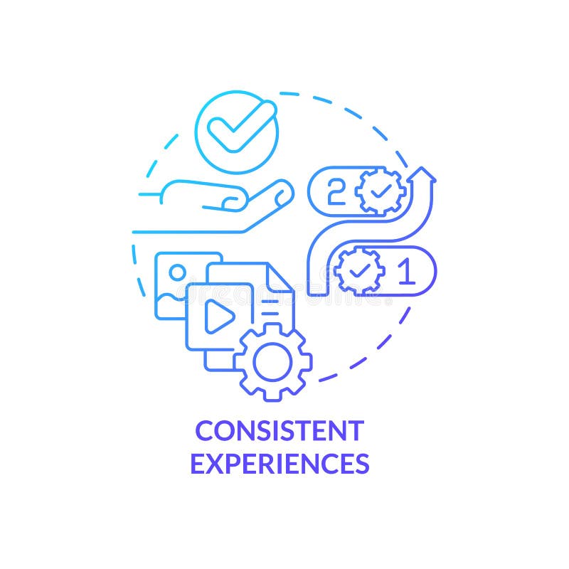 Consistent Experiences Blue Gradient Concept Icon Stock Vector ...