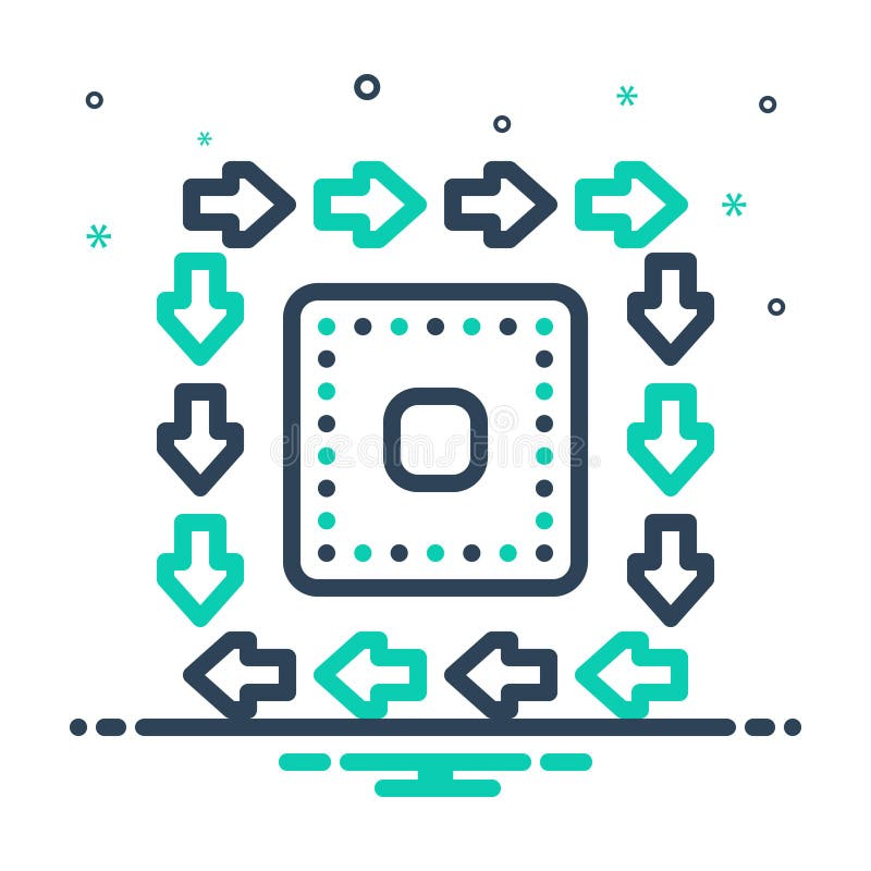 Mix Icon for Consistent, Movement and Synchronize Stock Illustration ...