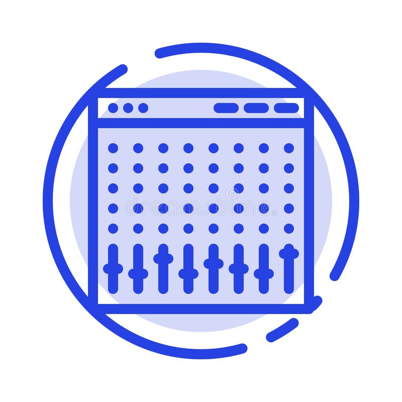Console, Control, Controller, Hardware, Mixer Blue Dotted Line Line ...