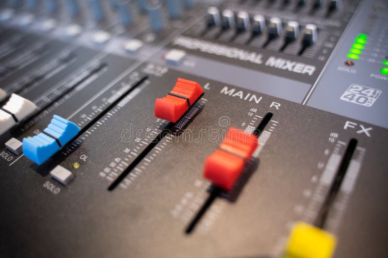 The Console Control Panel of a Large Hi-fi System. Audio Equipment ...