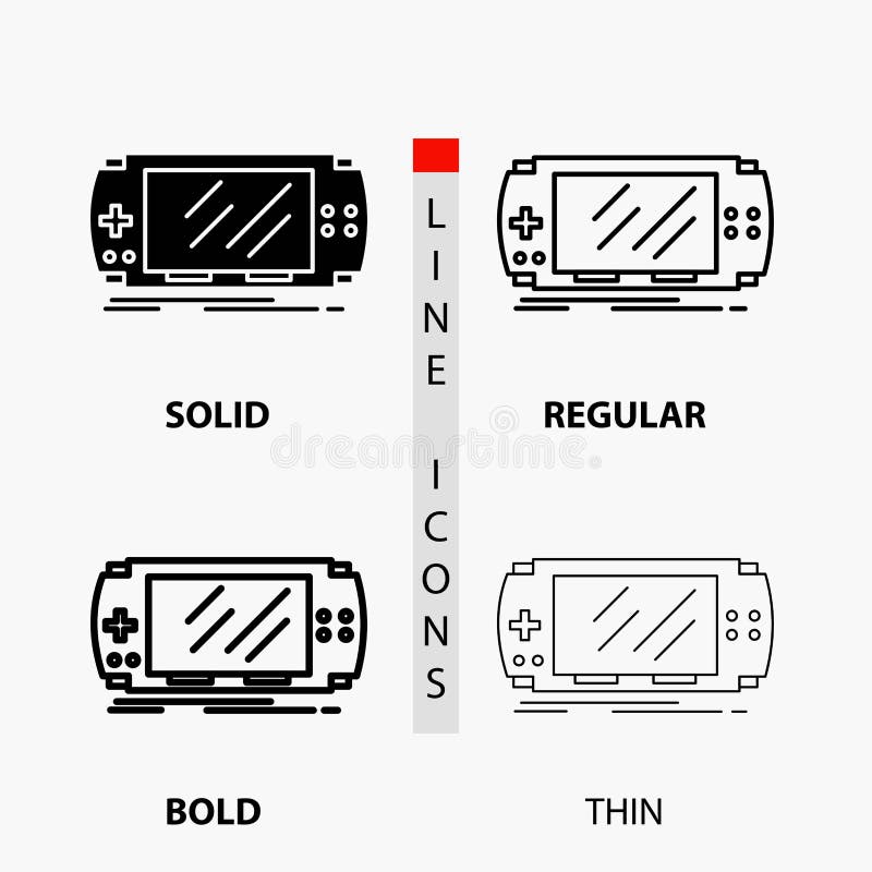 Console, Device, Game, Gaming, Psp Icon in Thin, Regular, Bold Line and ...