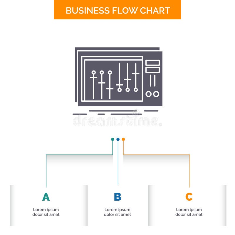 Console, Dj, Mixer, Music, Studio Business Flow Chart Design with 3 ...