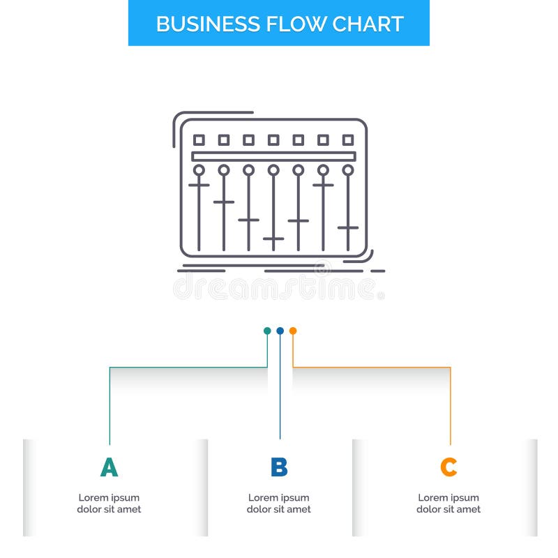 Console, Dj, Mixer, Music, Studio Business Flow Chart Design with 3 ...