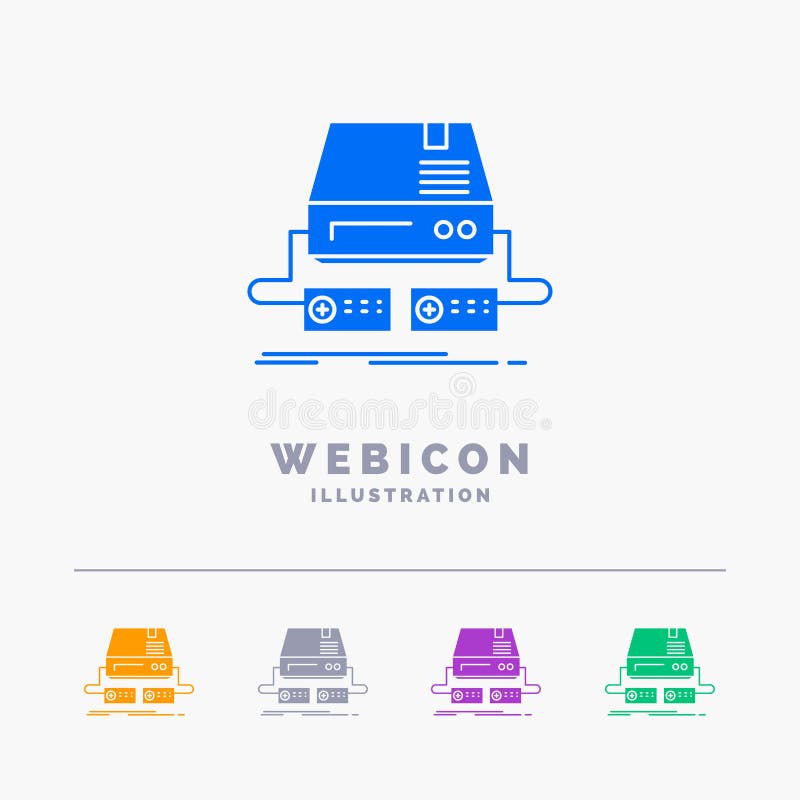 Console, Game, Gaming, Pad, Drive 5 Color Glyph Web Icon Template ...