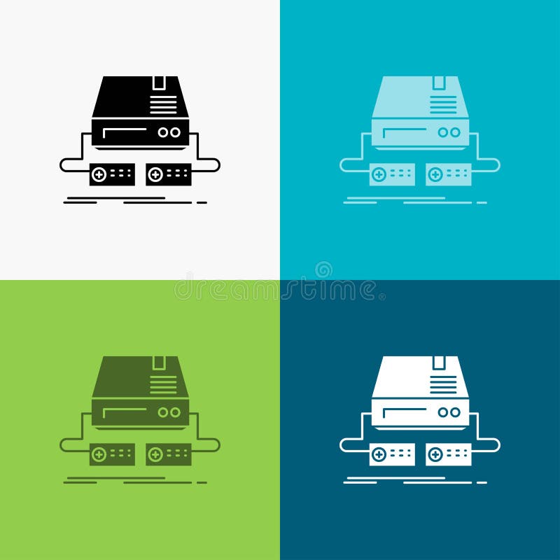 Console, Game, Gaming, Pad, Drive Icon Over Various Background. Glyph ...