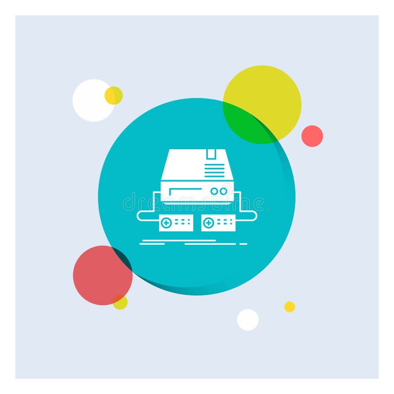 Console, Game, Gaming, Pad, Drive White Glyph Icon Colorful Circle ...