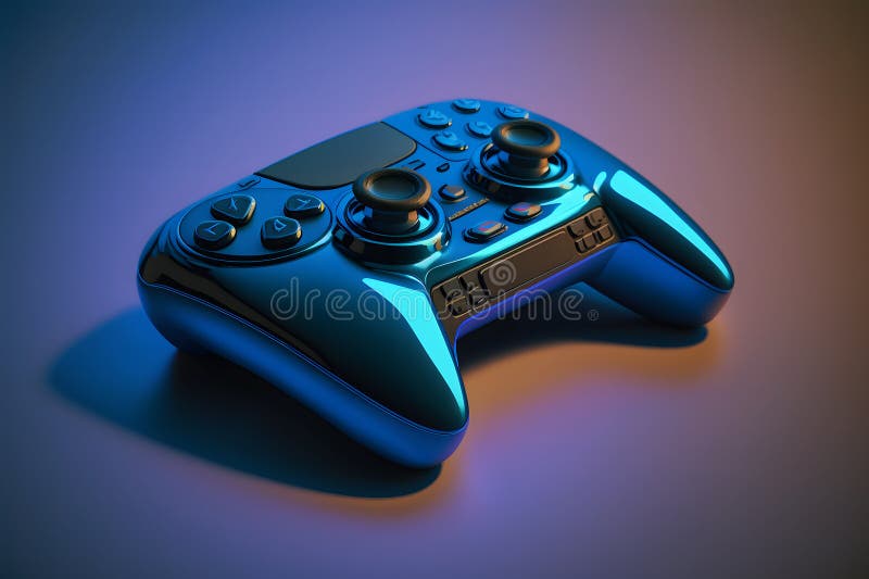 Console Gaming Controller with Many Buttons and Glossy Shiny Body ...