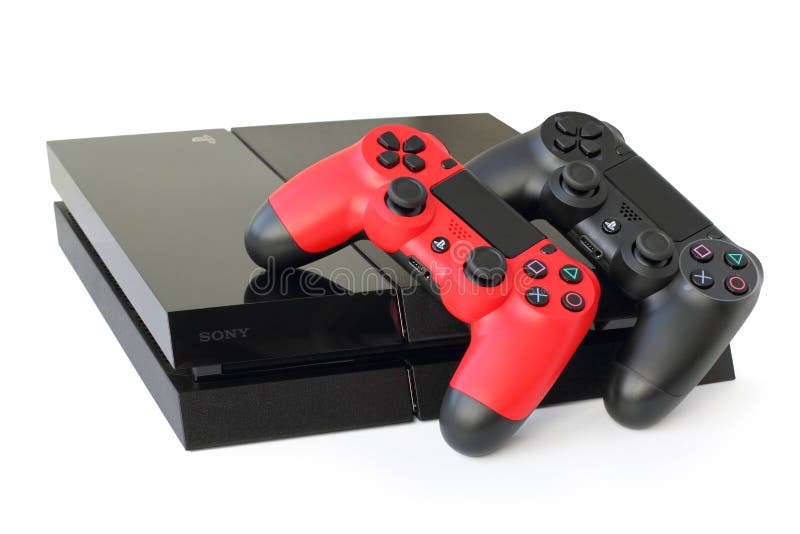 Console SONY PlayStation 4 Con Leve Di Comando Fotografia Stock ...