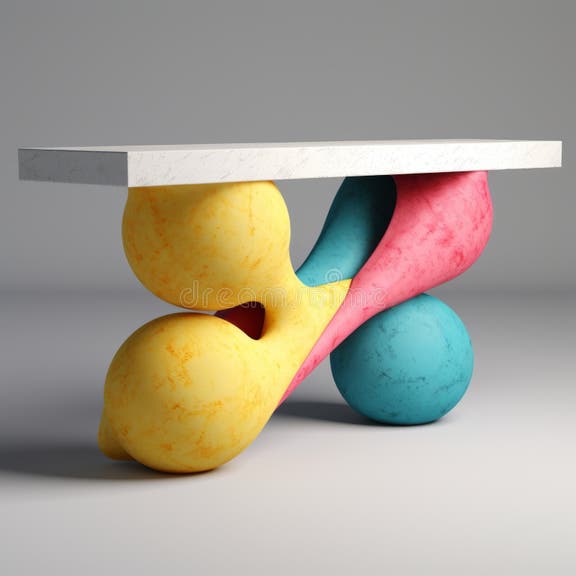 Colorful Console Table with Fluid Formation and Playful Conceptual ...
