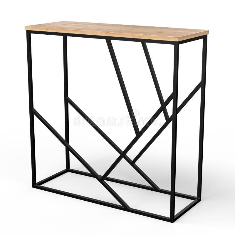 Console Table in Loft Style Stock Illustration - Illustration of table ...