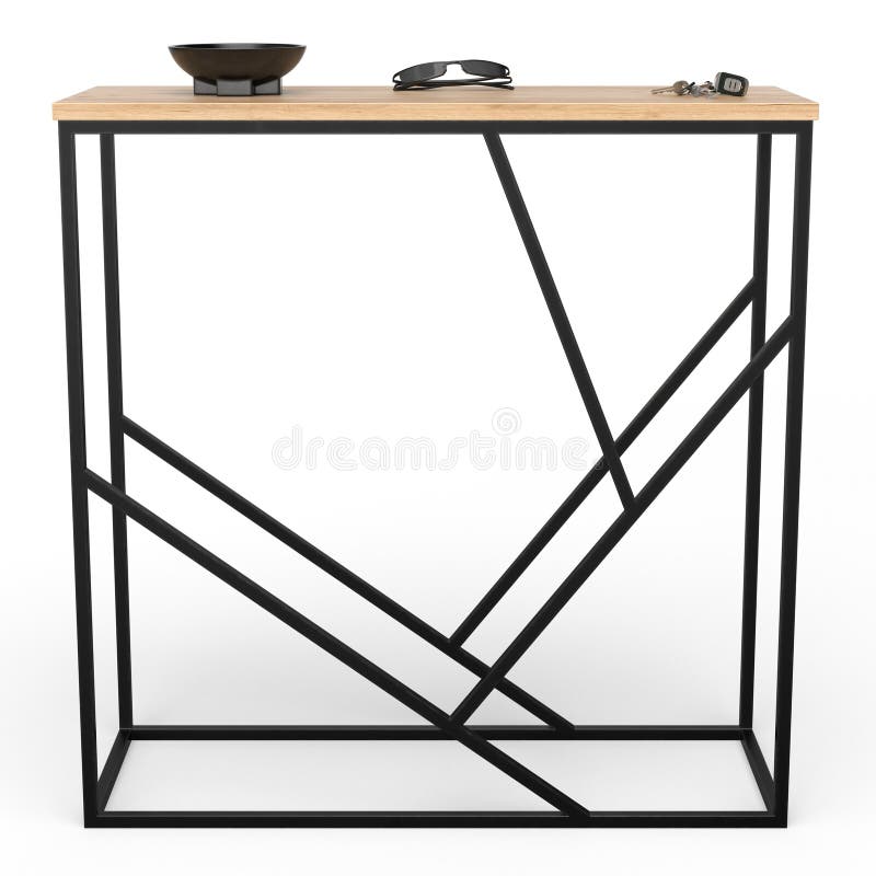Console Table in Loft Style Stock Illustration - Illustration of ...