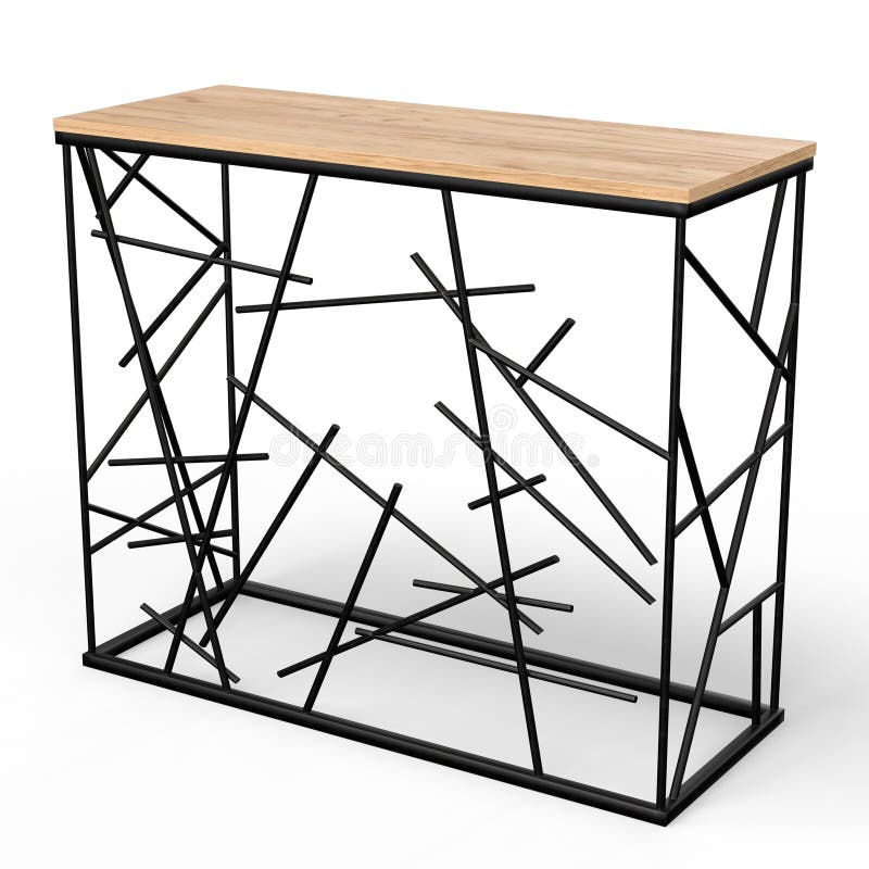 Console Table in Loft Style Stock Illustration - Illustration of style ...